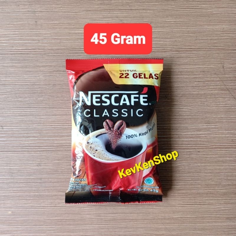 Jual Kopi NESCAFE Classic Hitam instant Black Coffee 45 gram Harga per ...