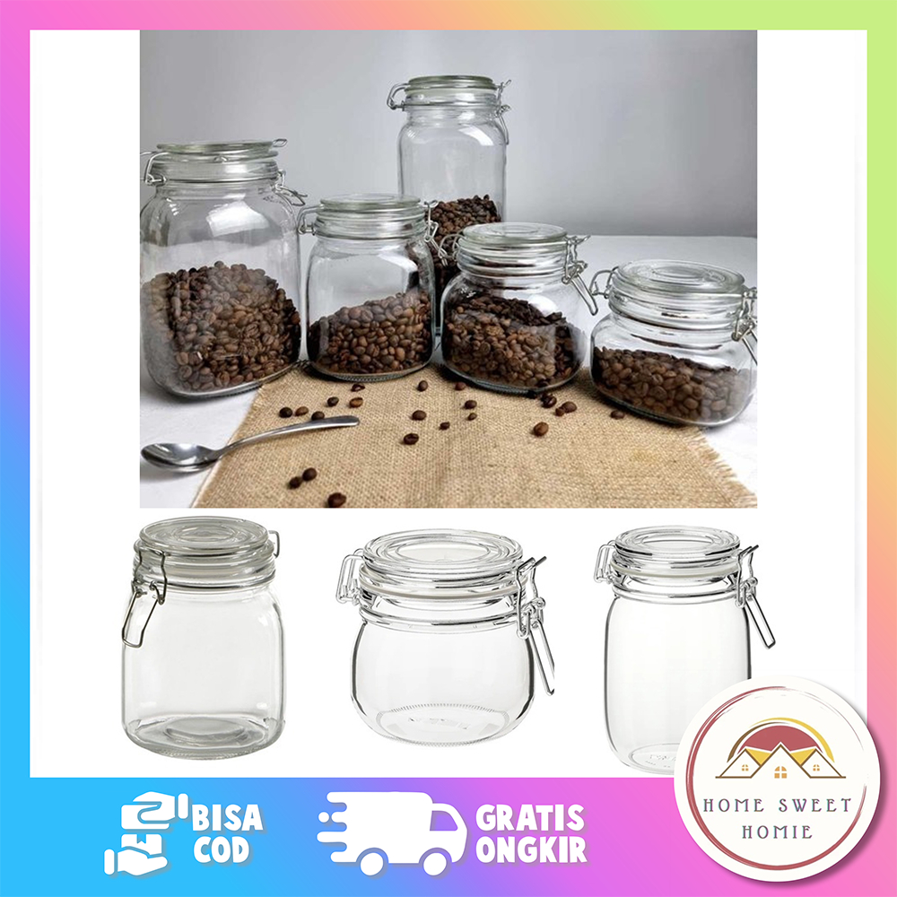 Jual Toples Kaca Hermetico Jar 500ml, 750ml, 1L, 1.5L Toples Kaca ...