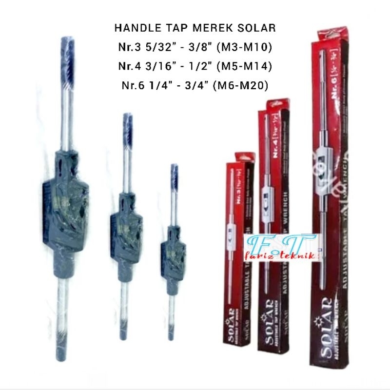 Jual SOLAR GAGANG TAP HANDLE TAP M3-M10 M5-M12 M6-M20 ALAT PEMUTAR TAP ...