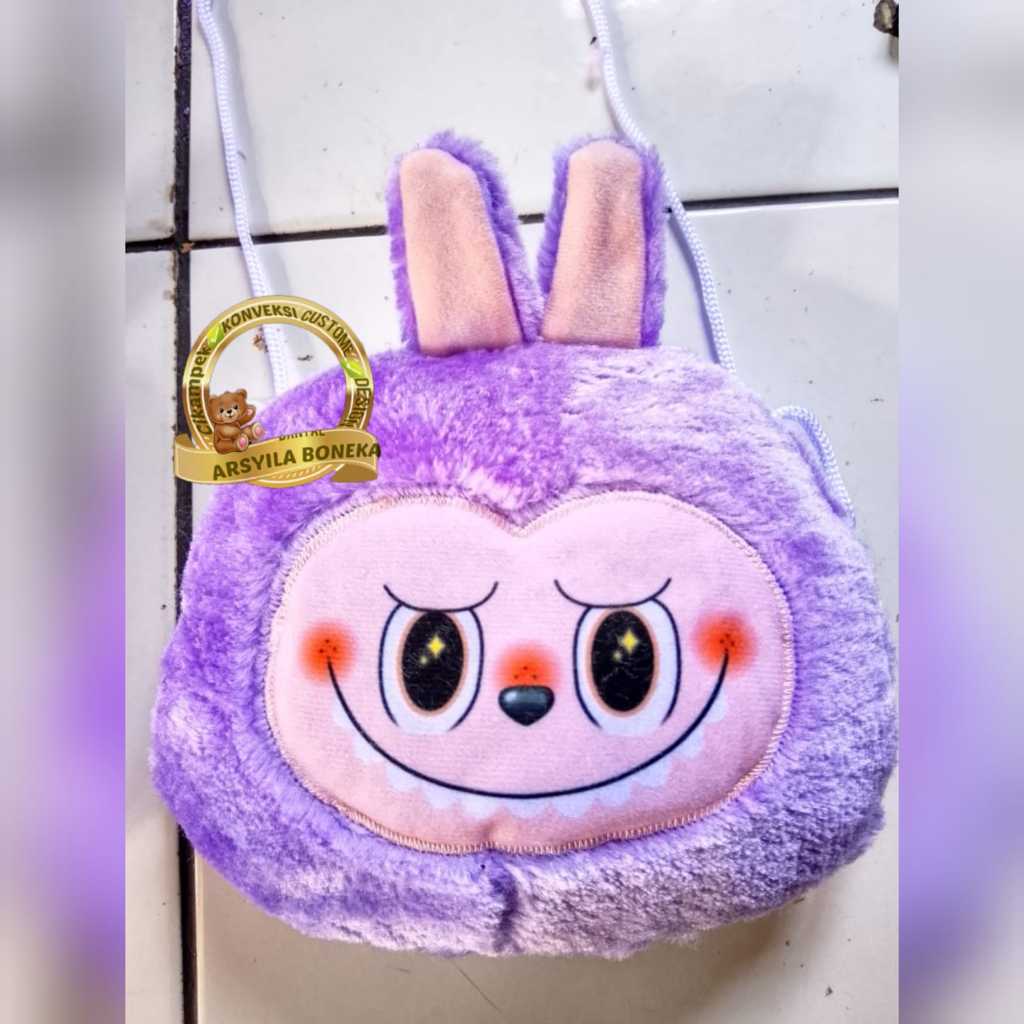 Jual Tas Koin Labubu,Labubu ungu, labubu cream, labubu coklat, labubu ...