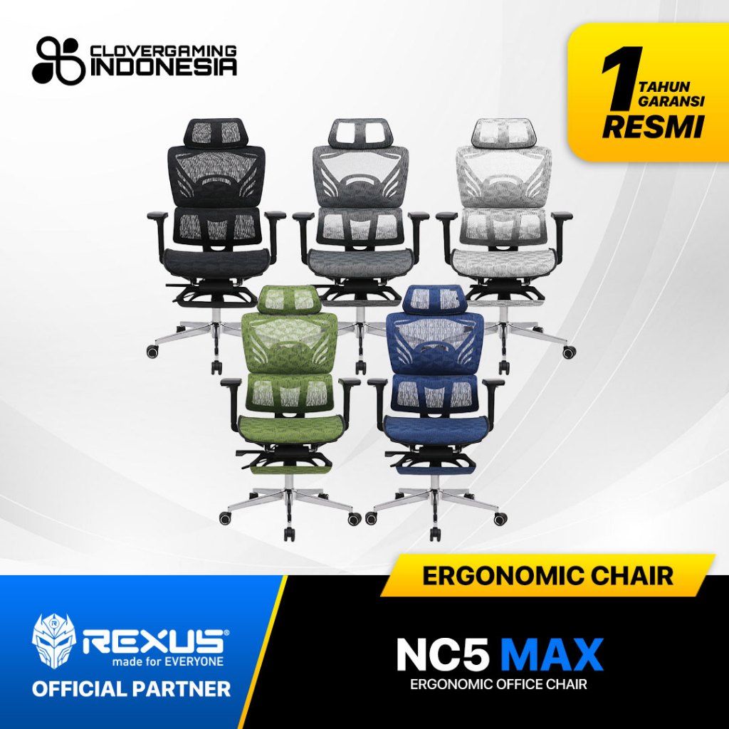 Jual Rexus NC5 NC-5 MAX with Footrest Ergonomic Office Chair Kursi ...