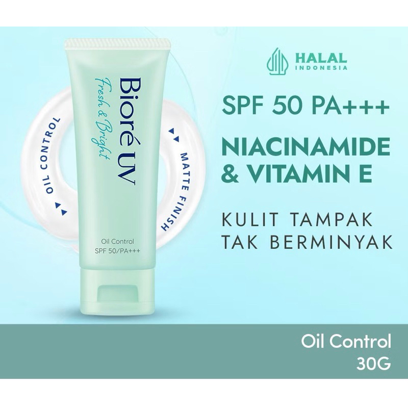Jual BIORE UV Fresh & Bright Oil Control Sunscreen Sunblock SPF 50 PA+++ | Shopee Indonesia
