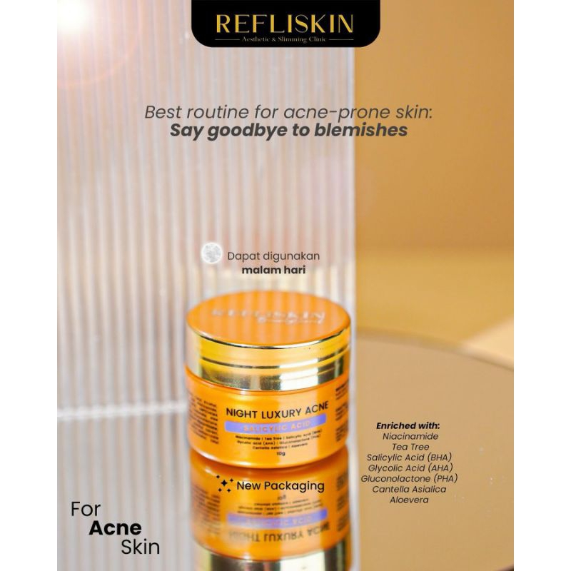 Jual (New Packaging) Luxury Acne Night Cream Refli Skin / Night Cream ...