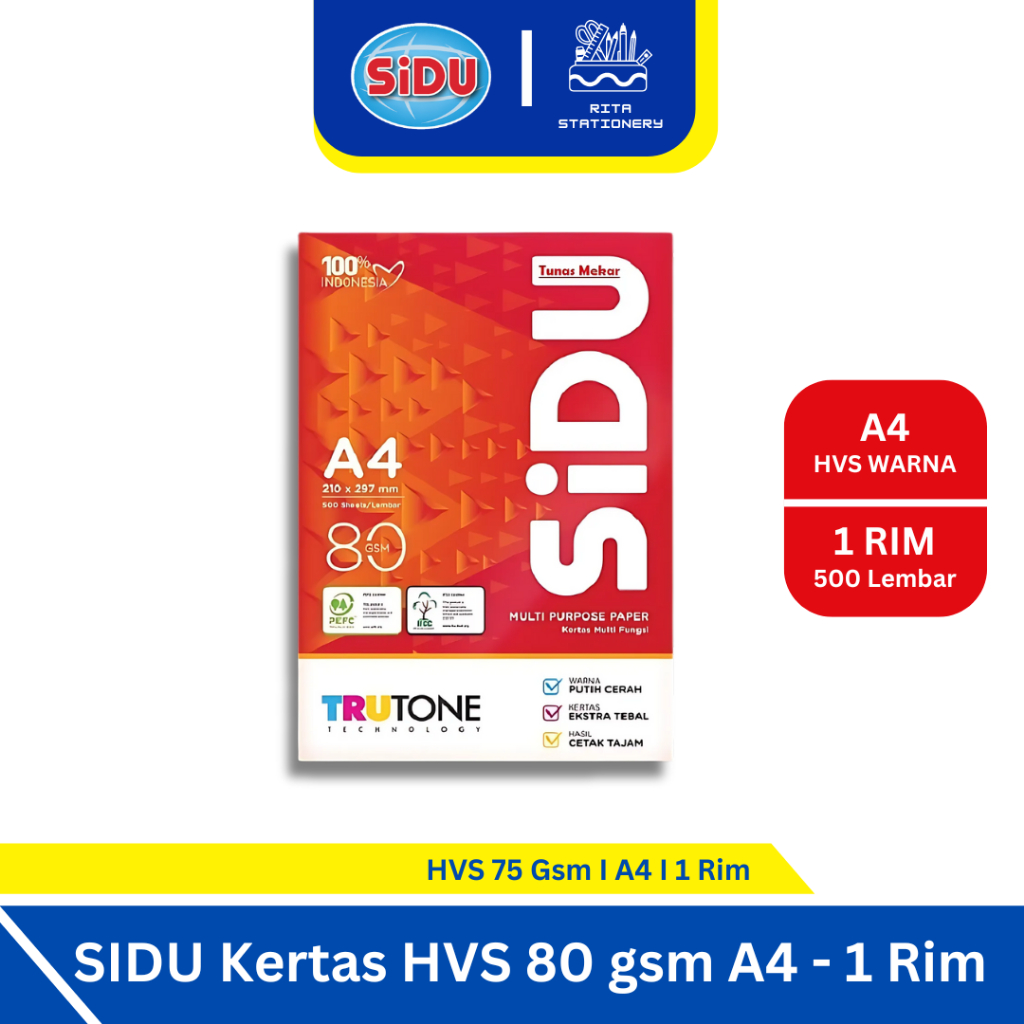 Jual Kertas HVS A4 Sinar Dunia 80 Gsm SIDU - 1 Rim | Shopee Indonesia