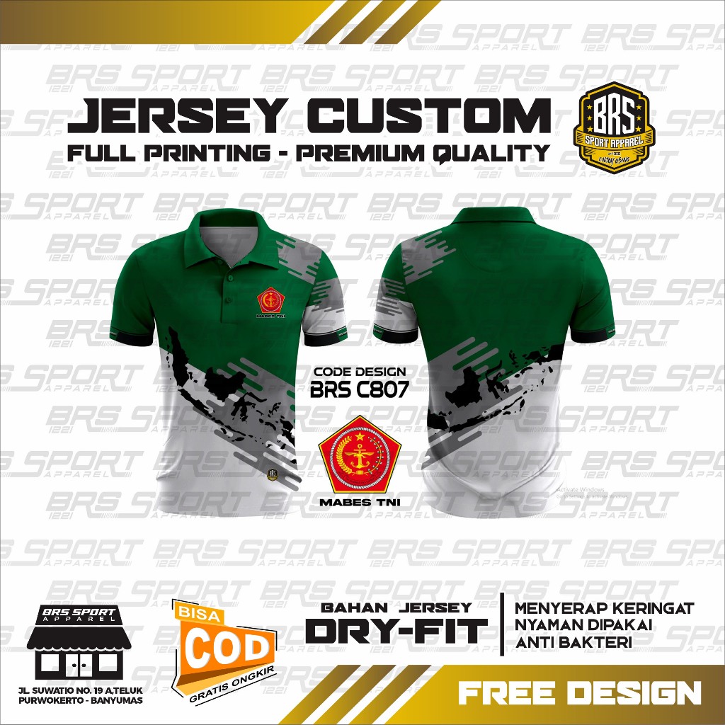 Jual KAOS JERSEY MURAH MABES TNI CUSTOM PRIA WANITA MURAH KUALITAS ...