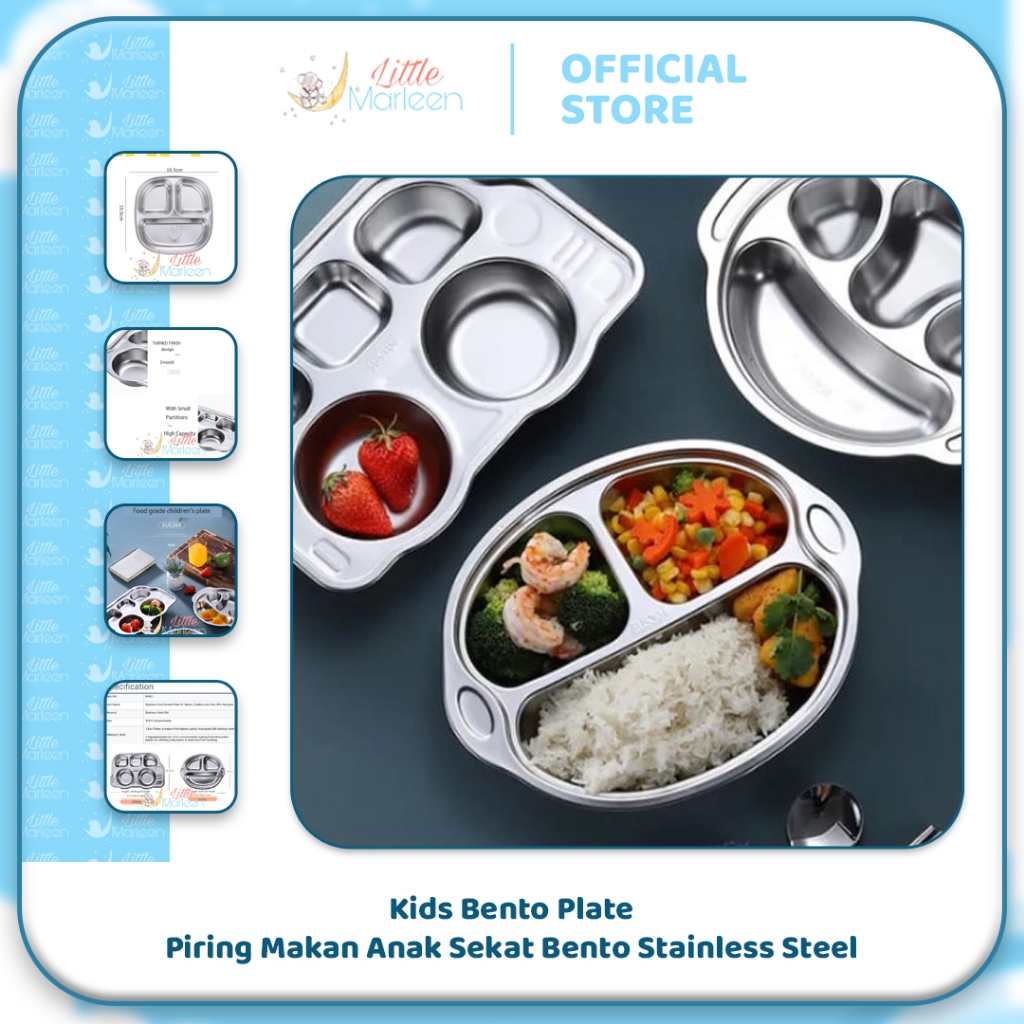 Jual Kids Bento Plate / Piring Makan Anak Sekat Bento Stainless Steel ...