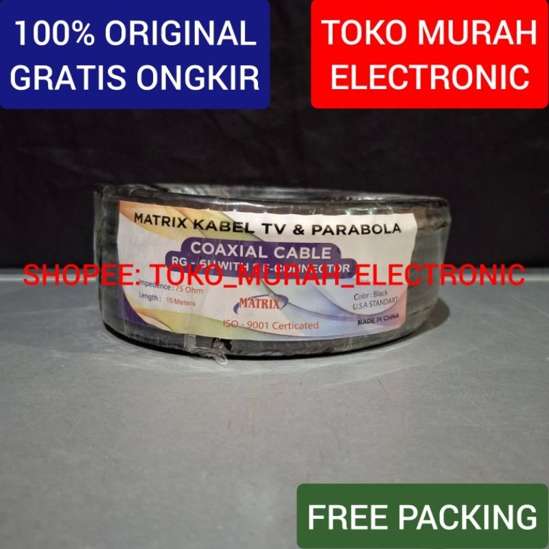 Jual TME - Kabel Parabola Matrix Original SNI 15 Meter F5 | Shopee ...
