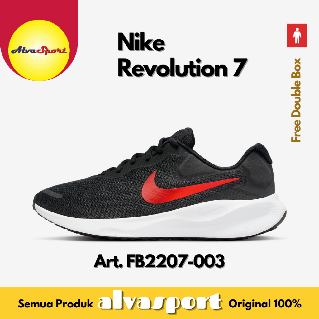 Jual Sepatu Running Pria Nike Revolution 7 Black FB2207-003 Original ...
