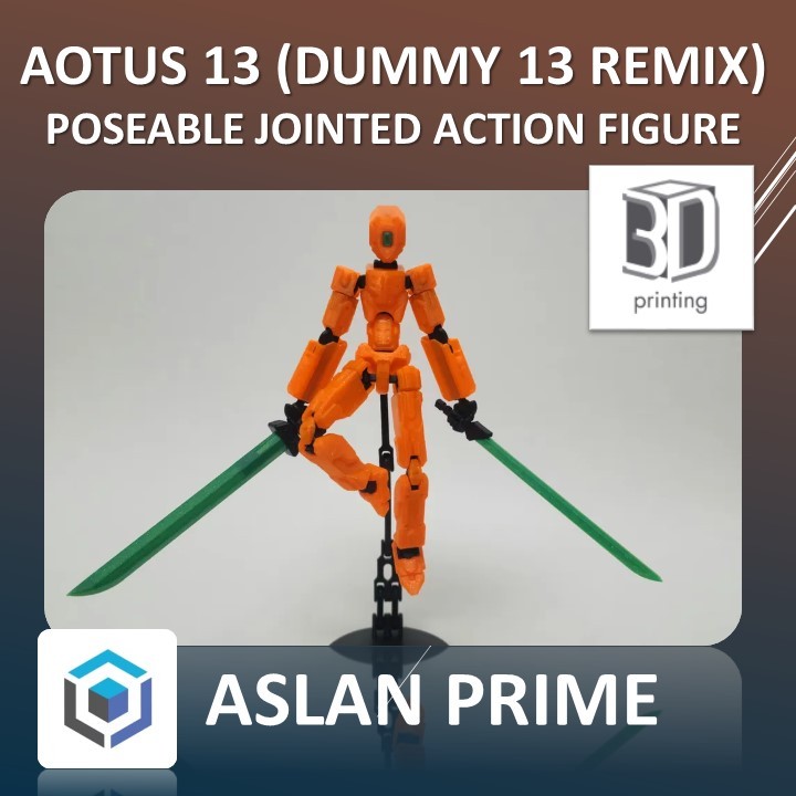 Jual AOTUS 13 JOINTED POSEABLE ACTION FIGURE LUCKY DUMMY 3D Print Titak ...