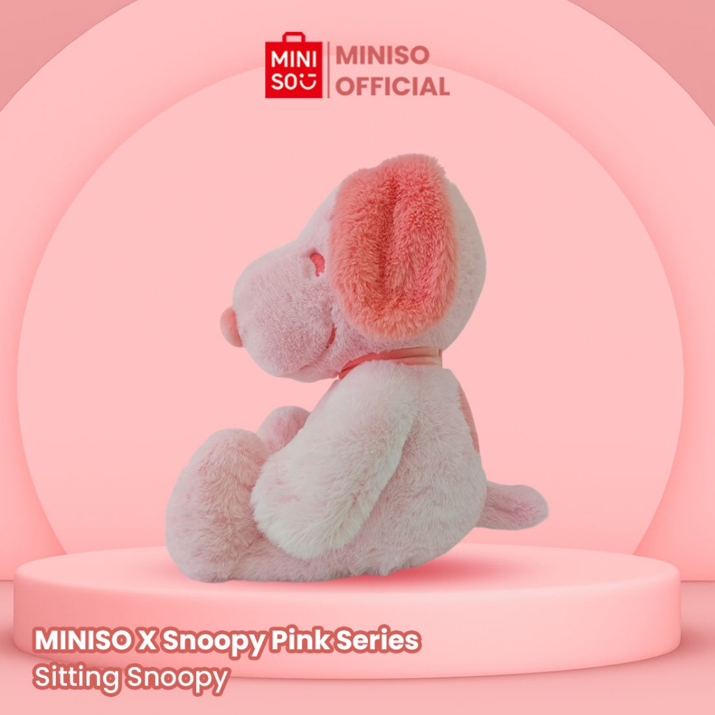 Jual MINISO TOY - Miniso x Snoopy Pink Collection Boneka Mewah Sitting Snoopy 12in.Plush Dolls ...