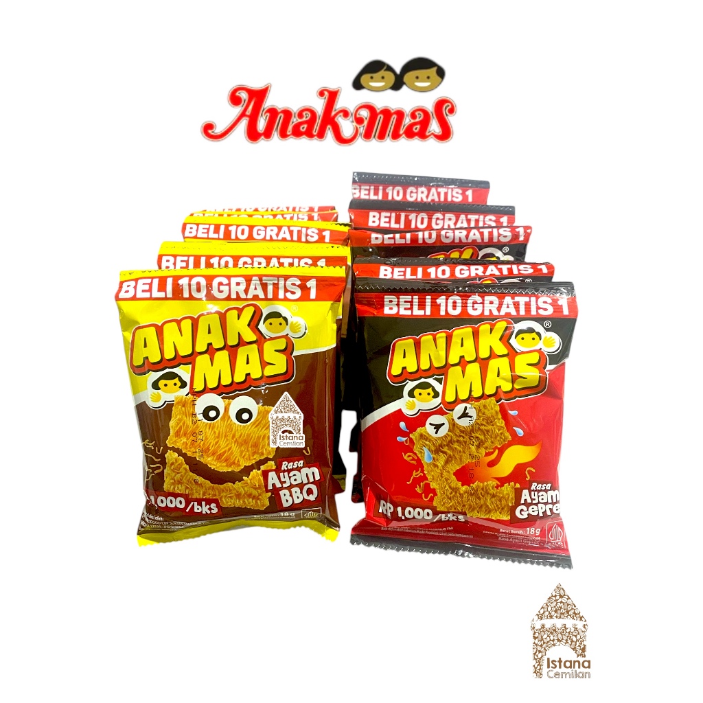 Jual Anak Mas Snack Jadul Mi Kremes Rasa Ayam BBQ / Geprek (isi 10 pcs ...