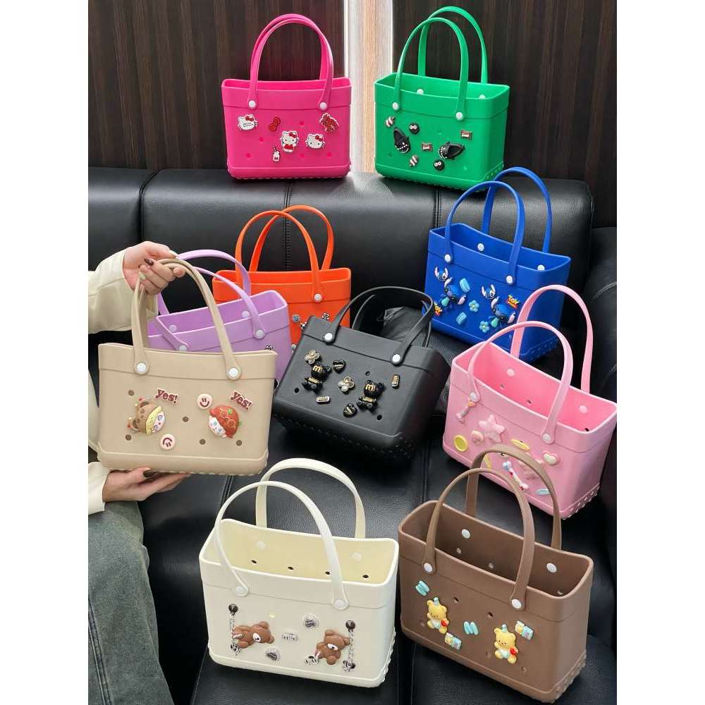 Jual 2024 New Women's Handheld EVA Beach Hole Bag DIY Large Capacity ...