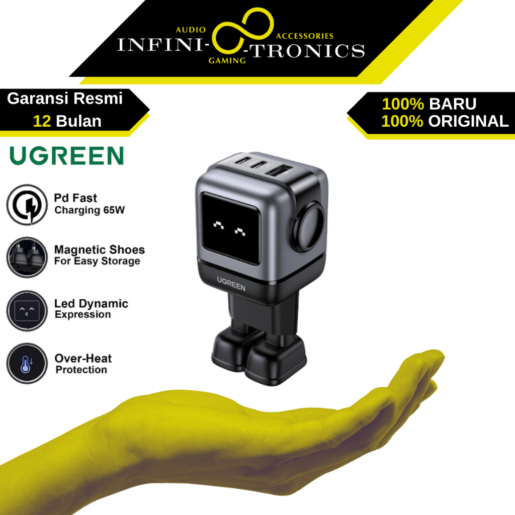 Jual Ugreen Charger 65w GaN Nexode RG Robot Mini Fast Charging PPS PD 3.0 4.0 3 Port | Shopee ...