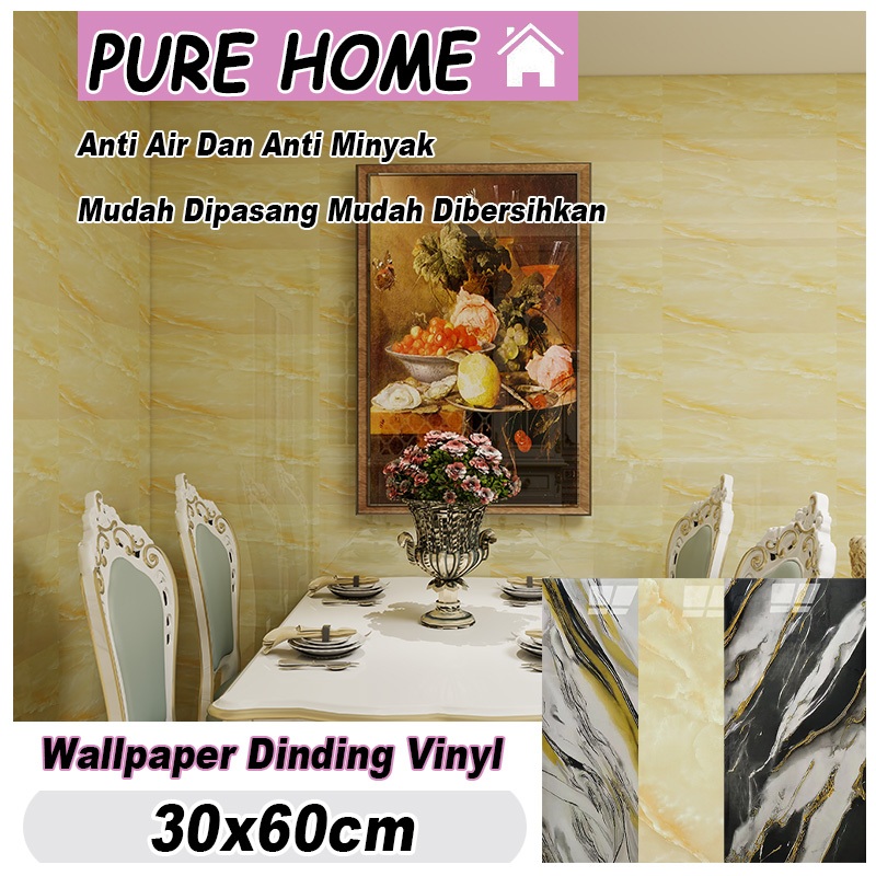 Jual Pure Home-Wllpaper dinding vinyl marble Ukuran 30x60cm / Wall ...