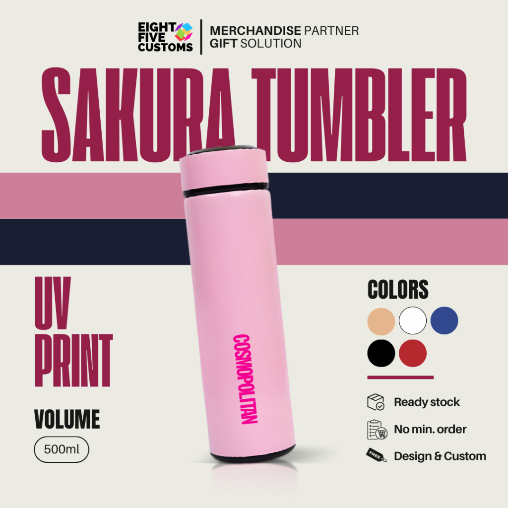 Jual Custom Tumbler Sakura 500ml Botol Minum Stainless UV Print Cetak ...