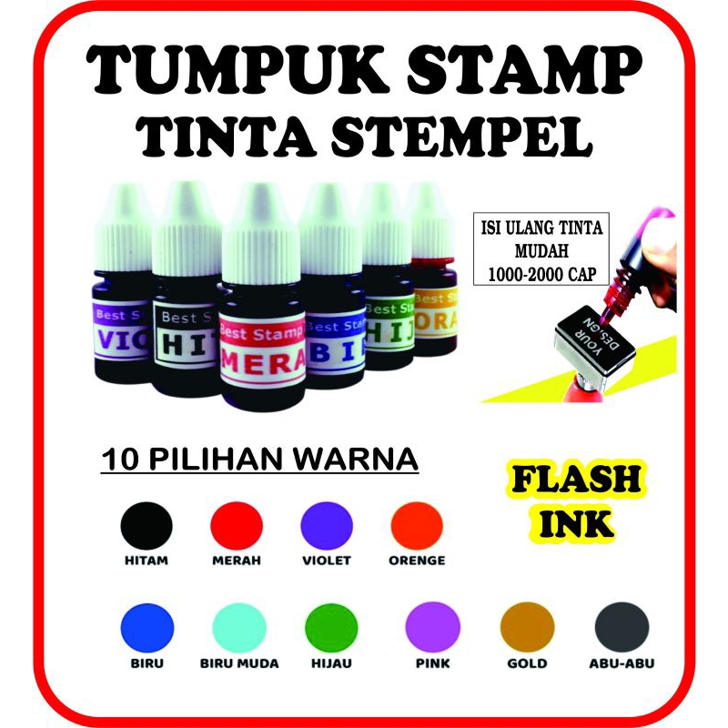 Jual Tinta Refill tinta isi ulang stempel flash harga termurah kualitas ...