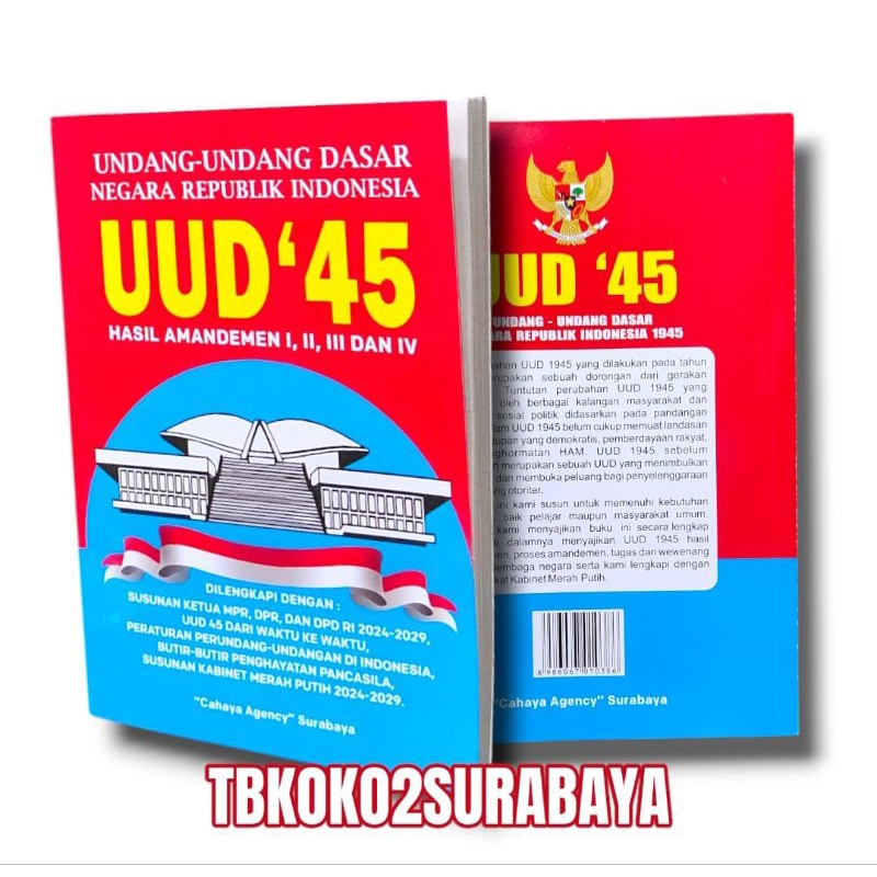 Jual UUD 45 HASIL AMANDEMEN I, II, III DAN IV KABINET MERAH PUTIH 2024 ...