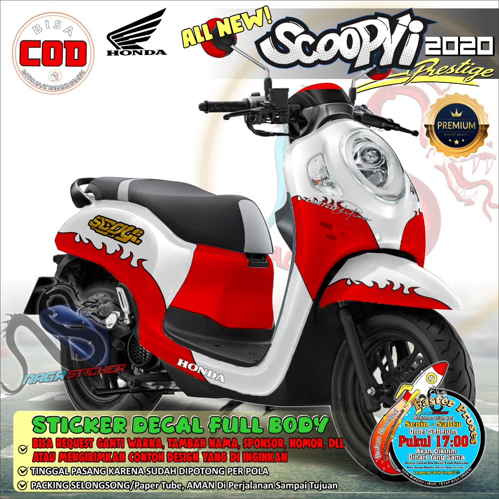 Jual Bisa COD Decal Sticker Full Body HONDA SCOOPY 2020 Prestige ...