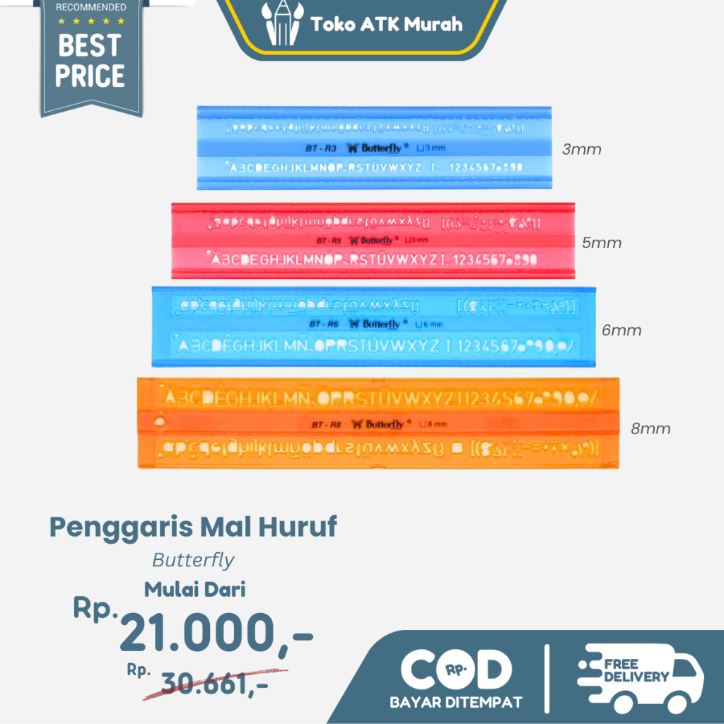 Jual Mal Huruf 3 mm BT-R3 / 5 mm BT-R5 / 6 mm BT-R6 / 8 mm BT-R8 ...