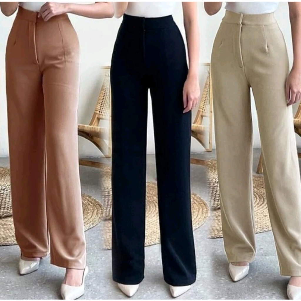 Jual Celana Kulot Highwaist Loose Pants - Celana Panjang Korean Style ...