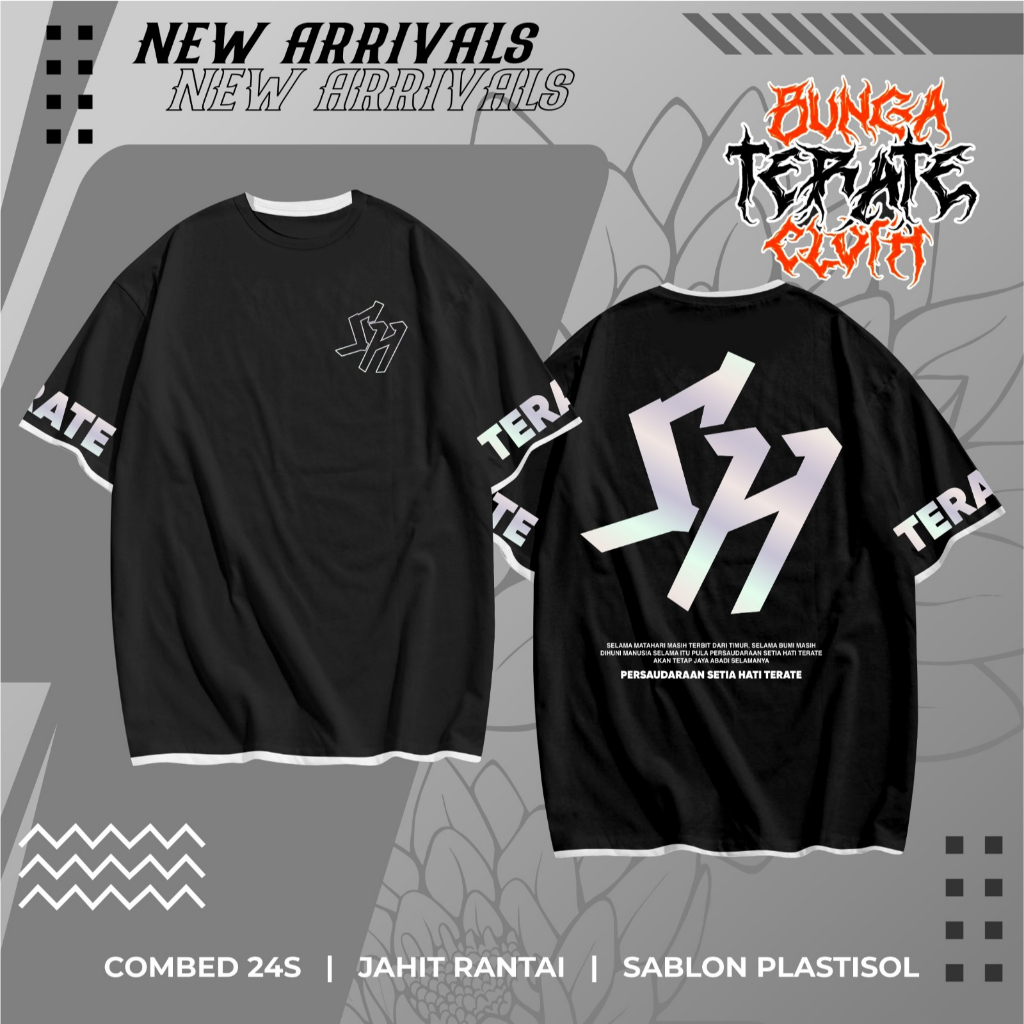 Jual KAOS SH TERATE MENYALA DALAM GELAP PSHT REFLEKTIF BUNGA TERATE ...