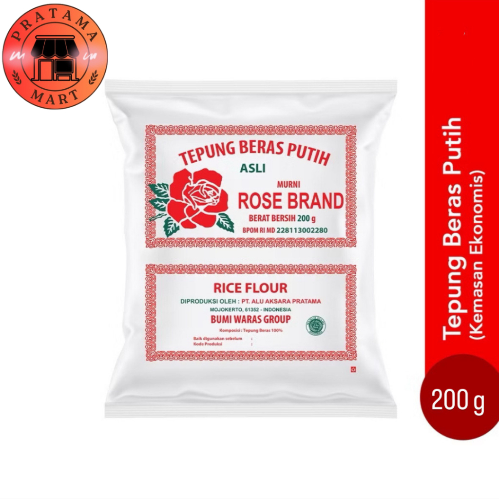 Jual TEPUNG BERAS PUTIH Rose Brand Kemasan 200 g Rosebrand | Shopee ...