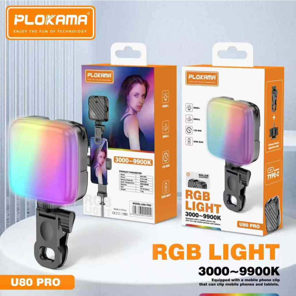 Jual Plokama U80 Pro Lampu RGB Portable Lampu LED Mini Lampu Fotografi ...