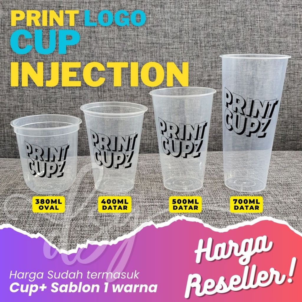 Jual Cetak Cup Injection Plus Tutup 360/380/400/500/700 ML | Shopee Indonesia