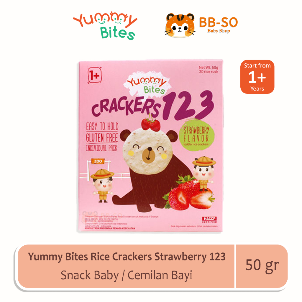 Jual Yummy Bites Rice Crackers STRAWBERRY 123/ 50 GR/ Snack Baby ...