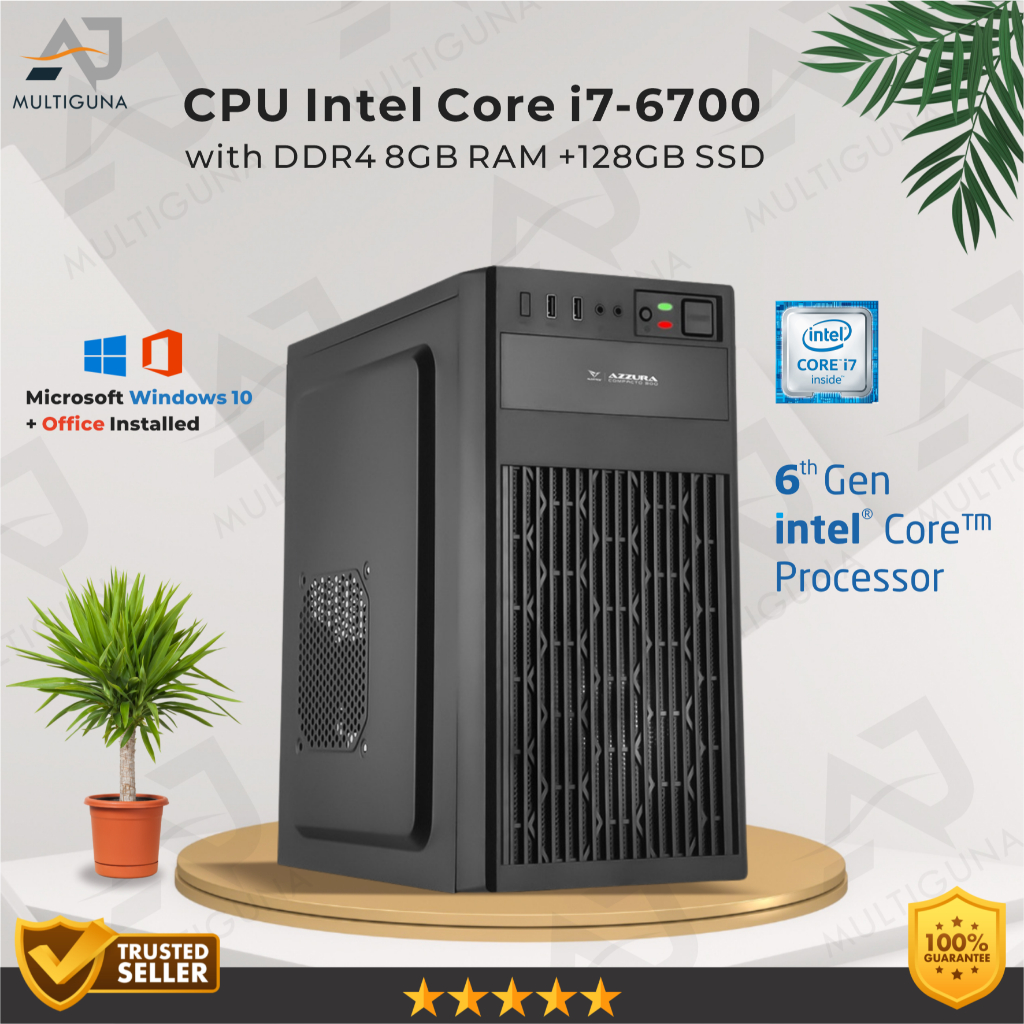Jual CPU PC Komputer Intel Core i7-6700 Gen-6 RAM 8GB SSD Rakitan Office | Shopee Indonesia