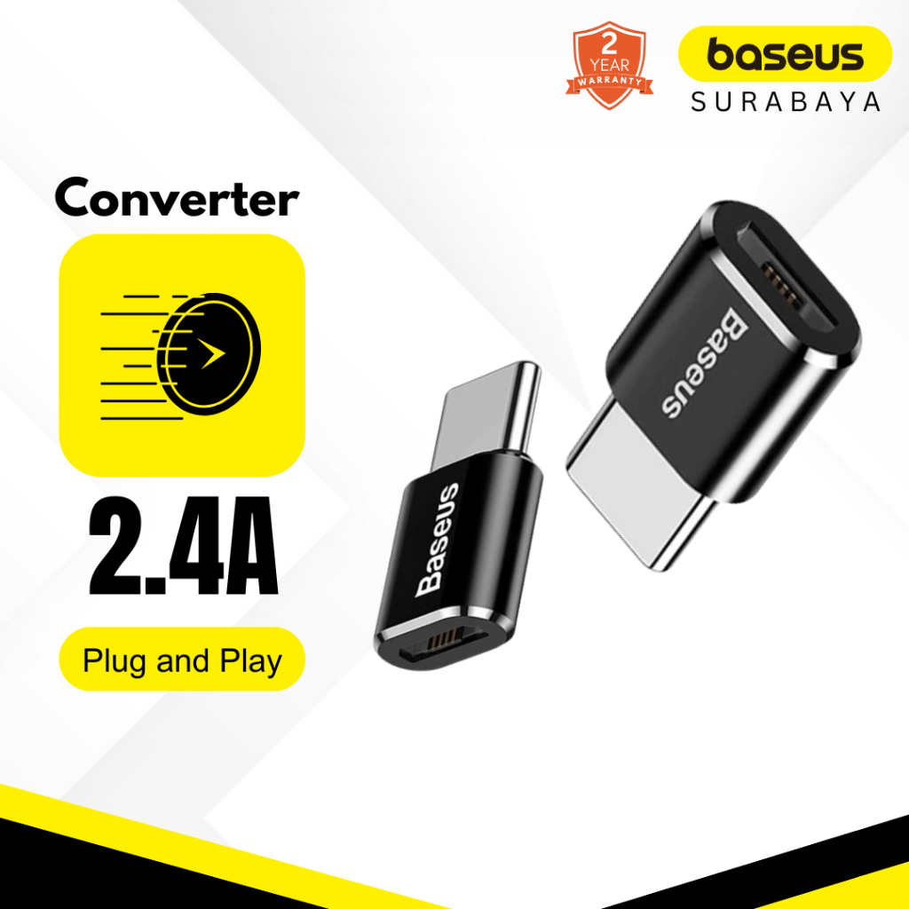 Jual Baseus Mini Micro female to Type C Male Adapter Converter | Shopee ...
