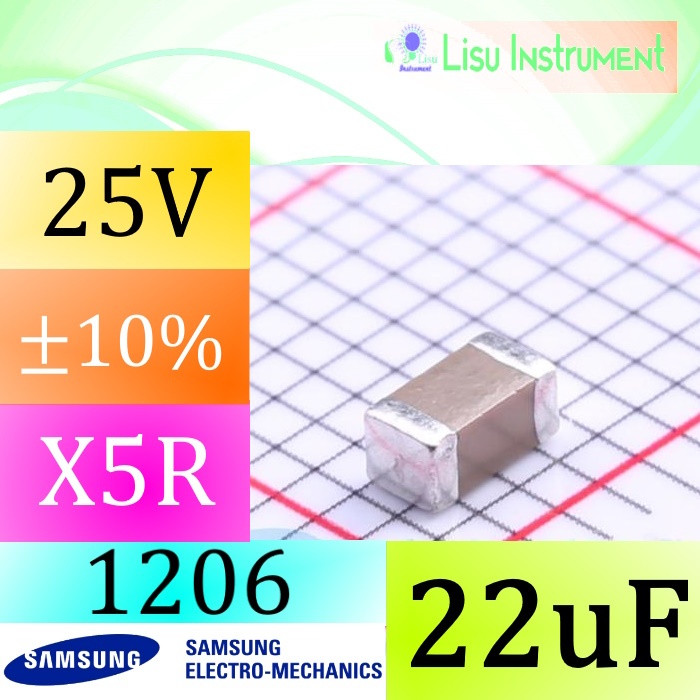 Jual 22uF ±10% 25V X5R 1206 3216(mm) SMD Multilayer Ceramic Capacitor ...