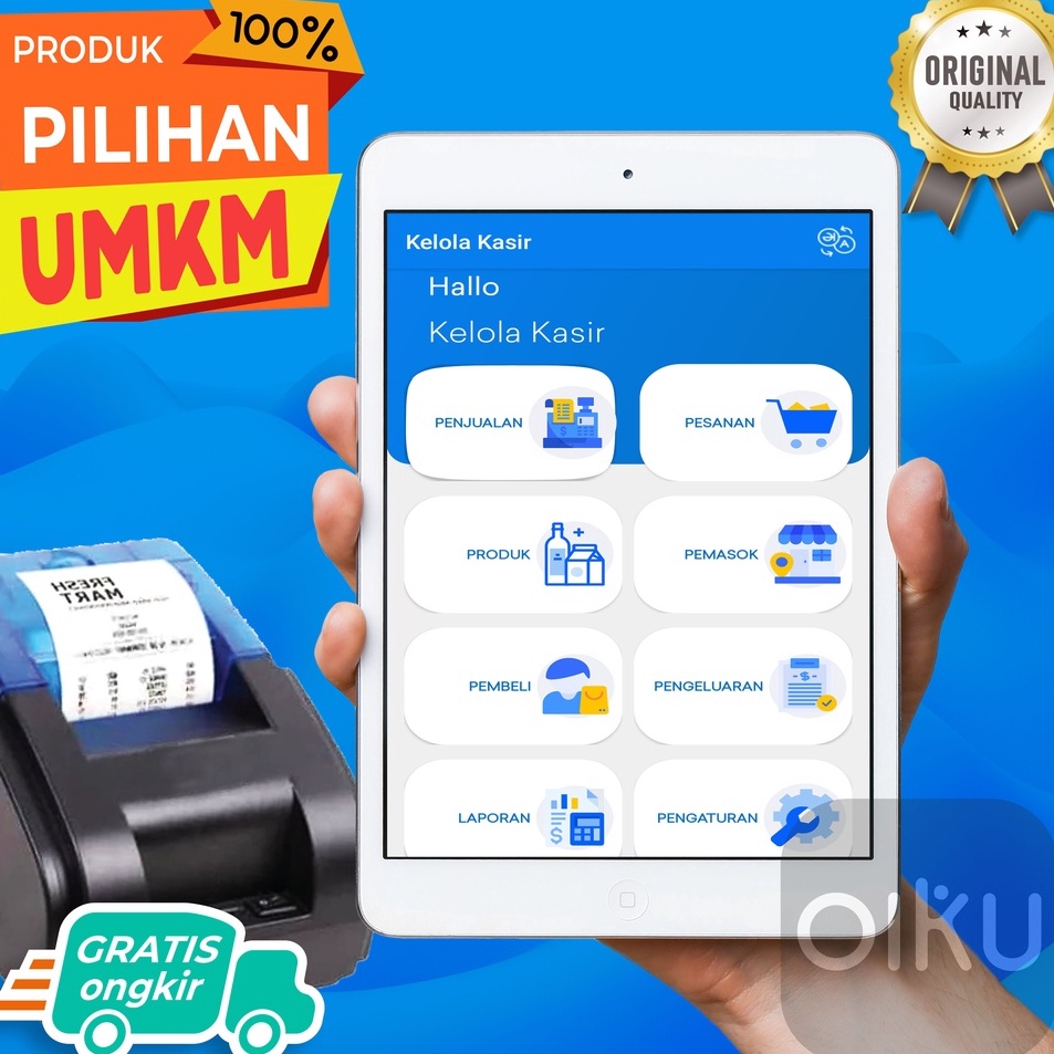 Jual Harga Spesial Kasir Berbasis Android pilihan UMKM merek OIKU software Bisa Cetak Nota ...