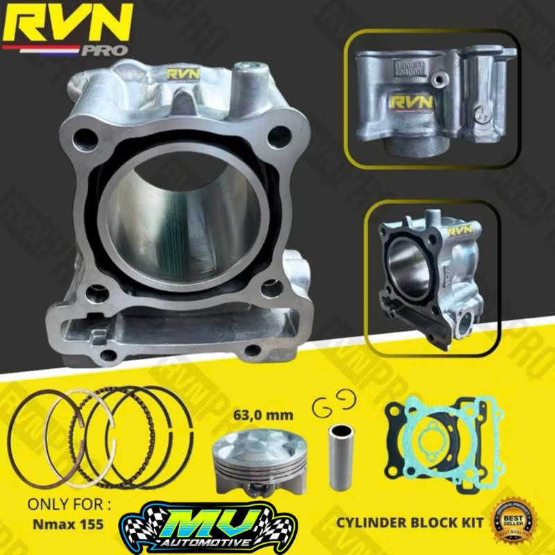 Jual RVN BLOK SEHER NMAX AEROX VIXION R 155 NEW LEXI R15 VVA V3 RACING BOREUP BORE UP 63MM 62 MM ...