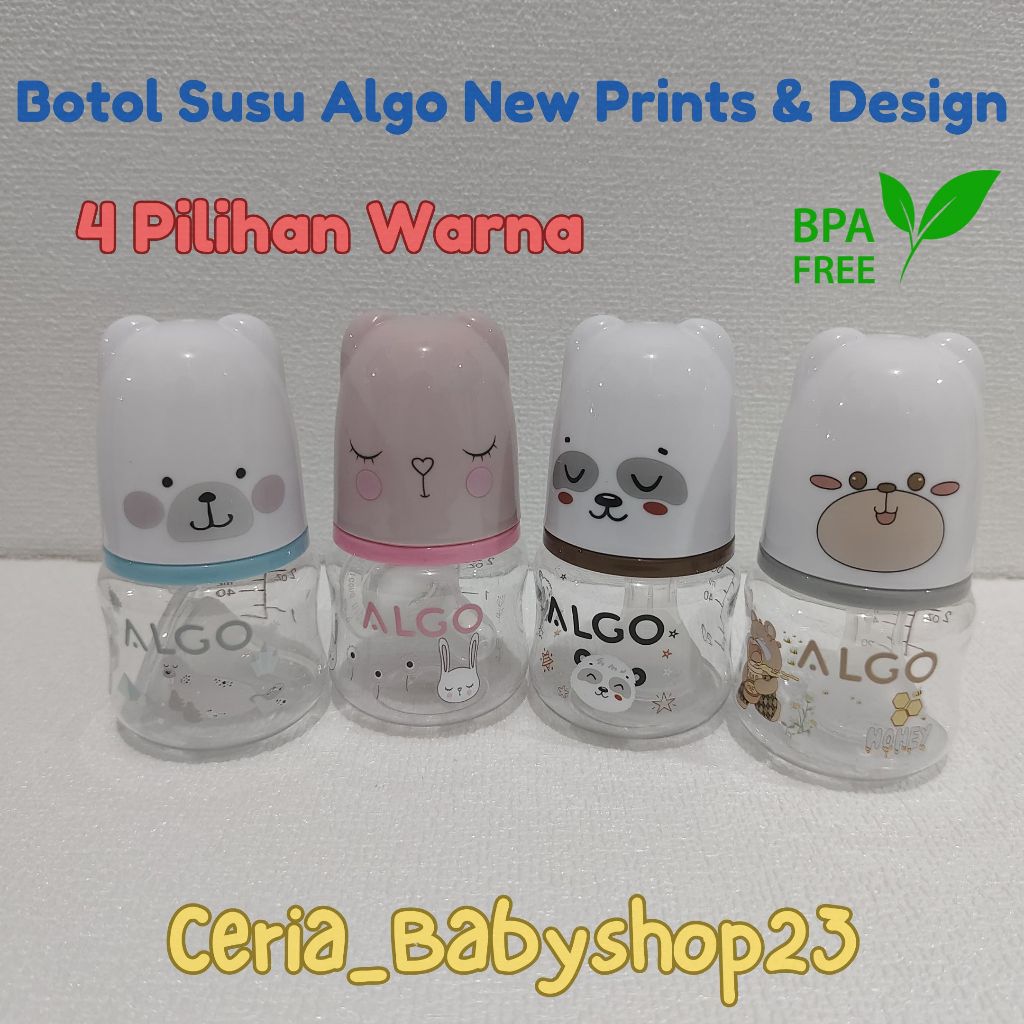 Jual ALGO Botol Susu Bayi New Born 60ml Dengan Desain Minimalis Unik ...