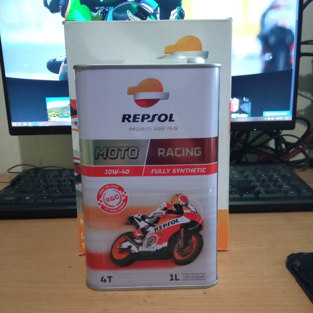 Jual Repsol 10w-40 Moto Racing 4T fully synthetic 10w40 oli mesin mobil ...