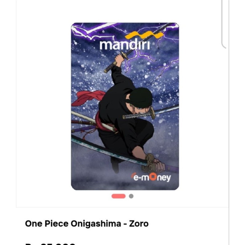 Jual E-money card mandiri one peace onigashima -zoro | Shopee Indonesia