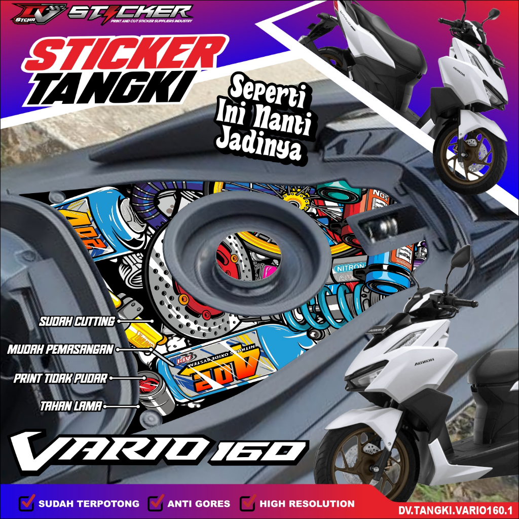 Jual Stiker Tangki Bensin Vario 160 - Sticker Variasi Tangki Vario ...