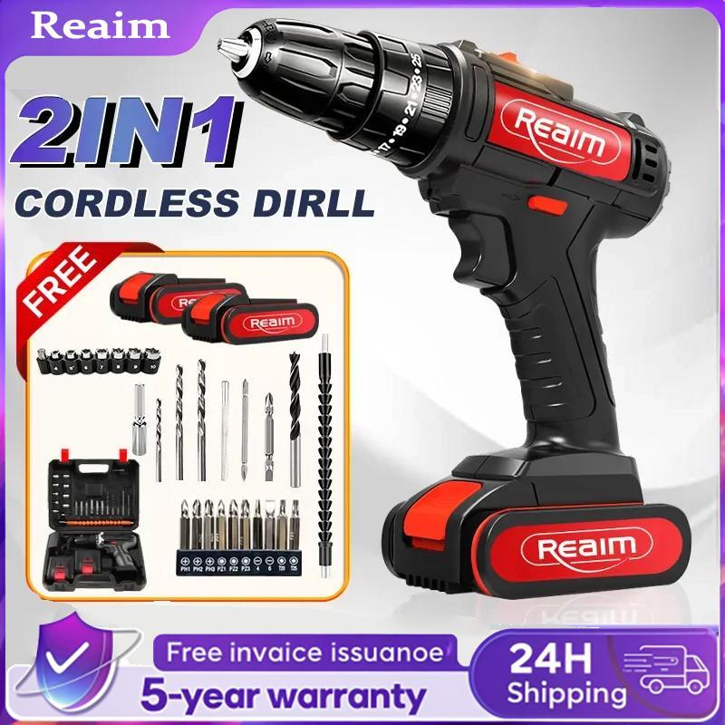 Jual 2-in-1 Bor Listrik Tanpa Kabel Mesin Bor Impact Drill 298 Volt Bor ...