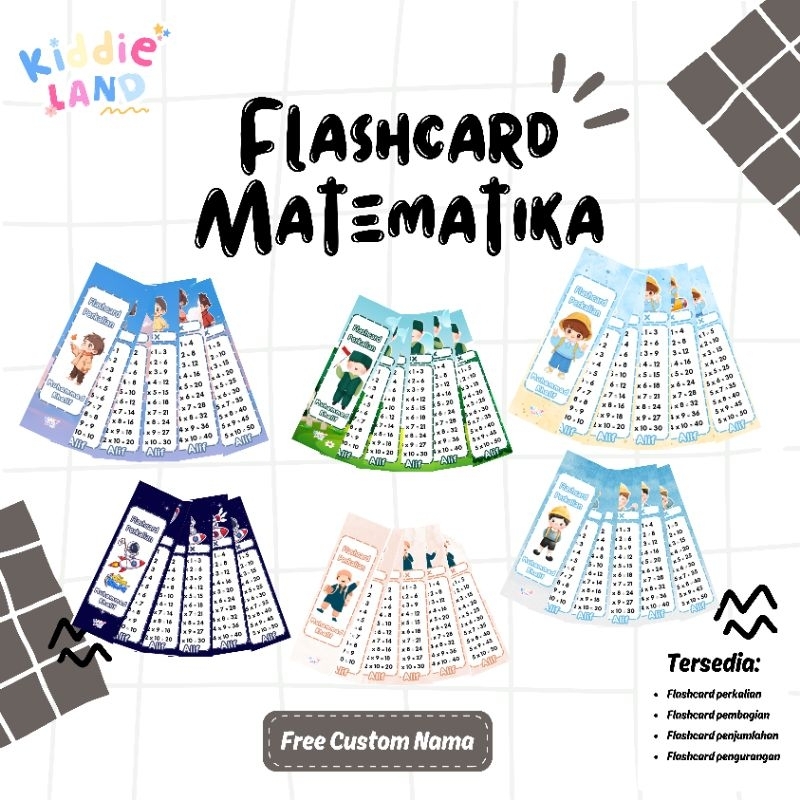 Jual KIDDIE LAND Flashcard perkalian anak SD tabel matematika perkalian ...