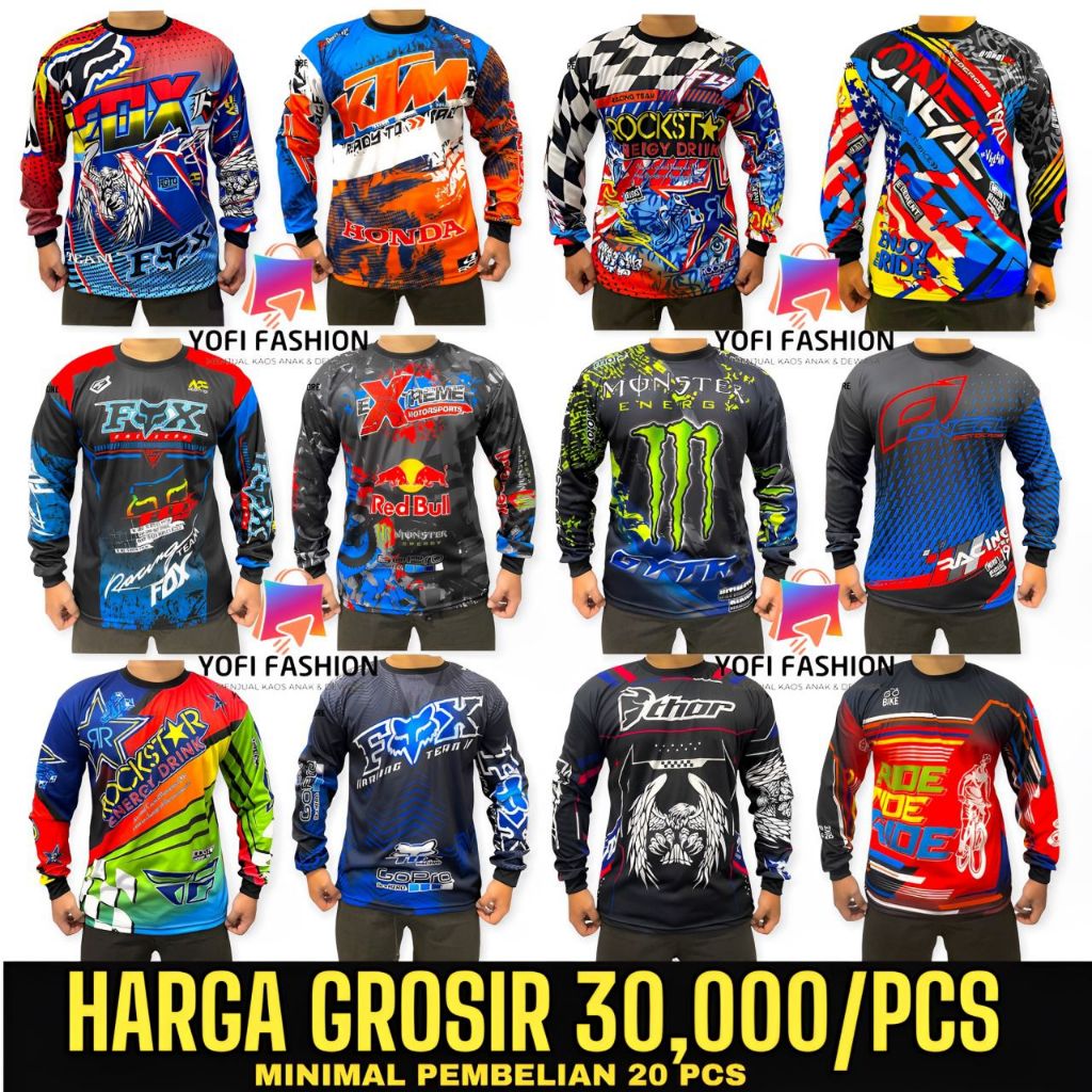 Jual HARGA GROSIR JERSEY MOTOR CROSS KAOS OFROAD MOTOR BAJU TRAIL ...