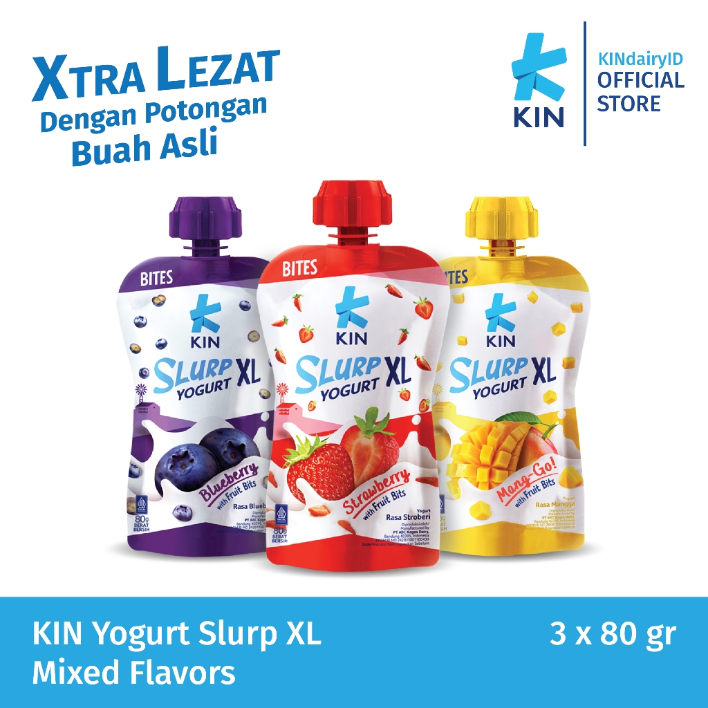 Jual KIN Yogurt Slurp XL Mixed Flavors 3x80gr | Shopee Indonesia