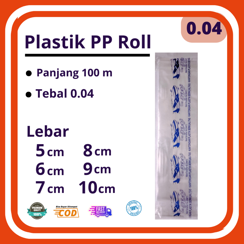 Jual Plastik PP Roll Rol Tebal 0.04 Ukuran Lebar 5 6 7 8 9 10 cm PP ...