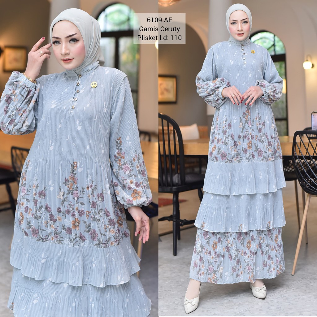 Jual Gamis Ceruty Babydoll Plisket Premium Dress Ceruty Gamis Terbaru ...
