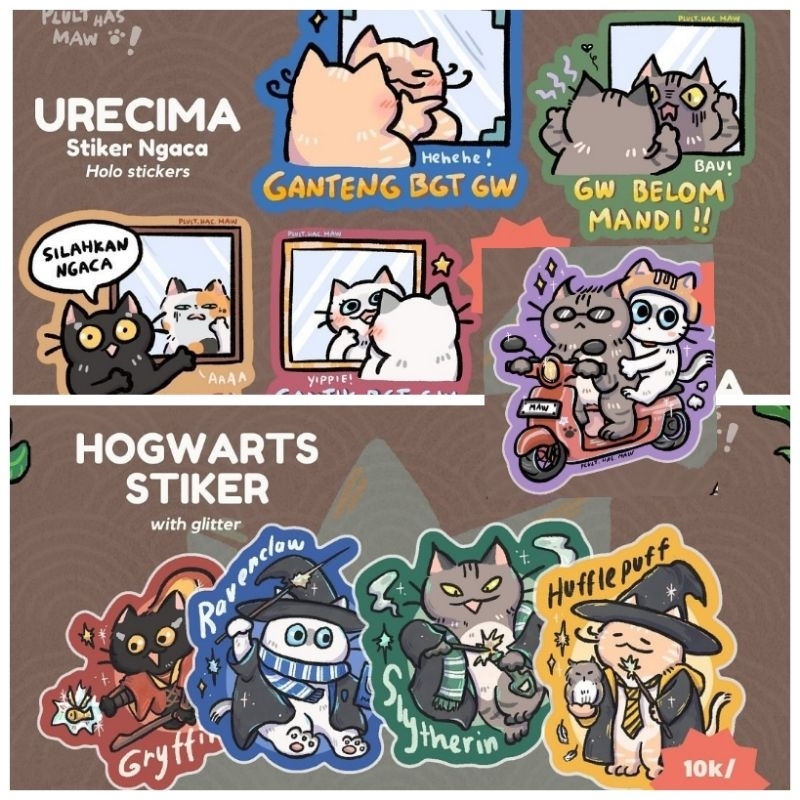 Jual Stiker Ngaca Urecima Kucing Lucu! Hiasan Pajangan Lucu Imut Unik ...