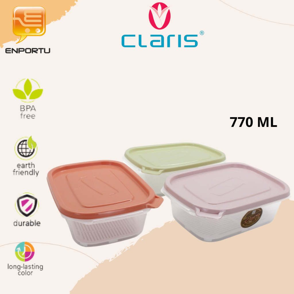 Jual CLARIS Kotak Makan BPA Free 770ml Tempat Box Bekal Foodsaver - 2737 RE | Shopee Indonesia