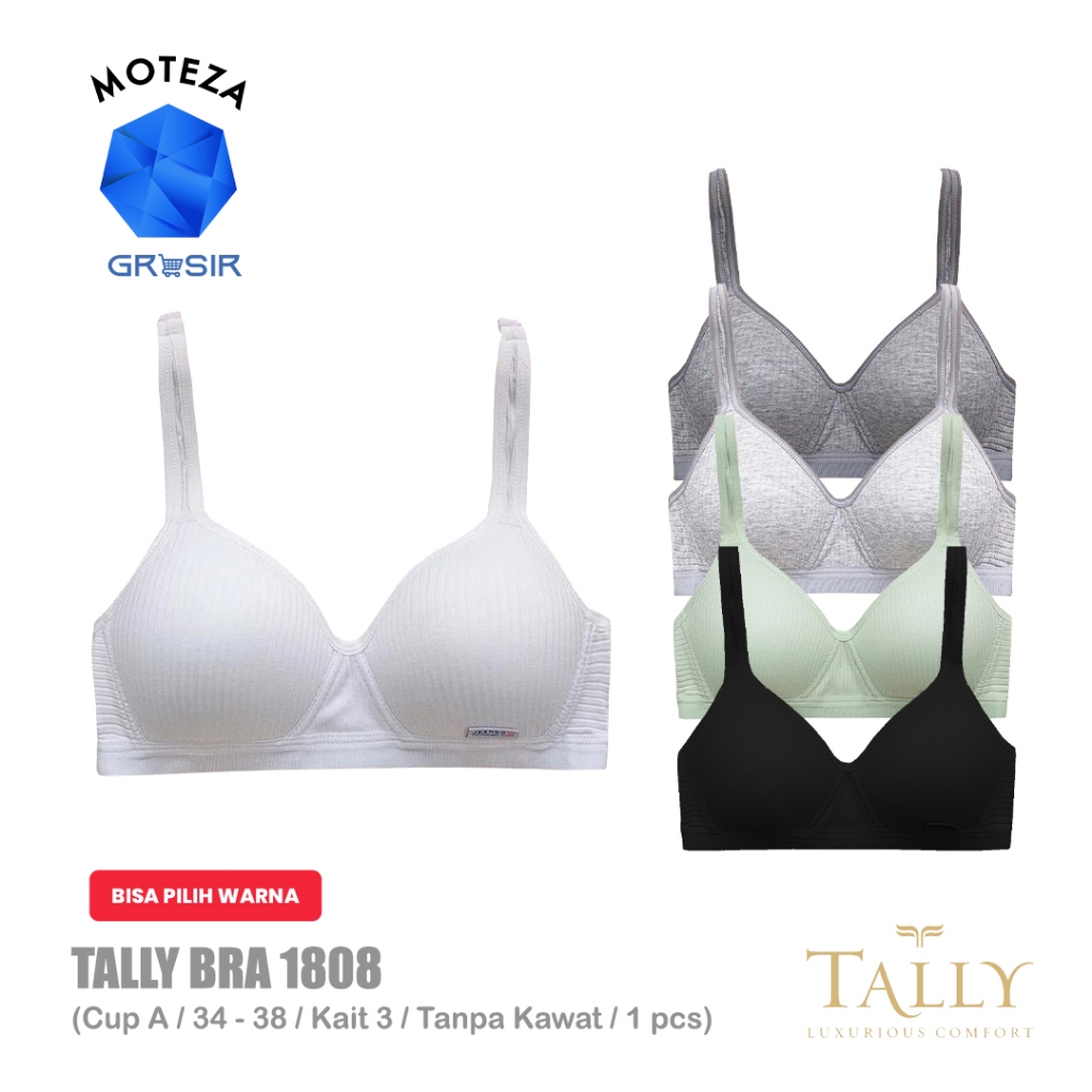Jual Grosir Tally BH 1808 Bra BH Remaja | Busa Tipis Cup A | Tanpa Kawat | Kait 3 | SIze 34 - 38 ...