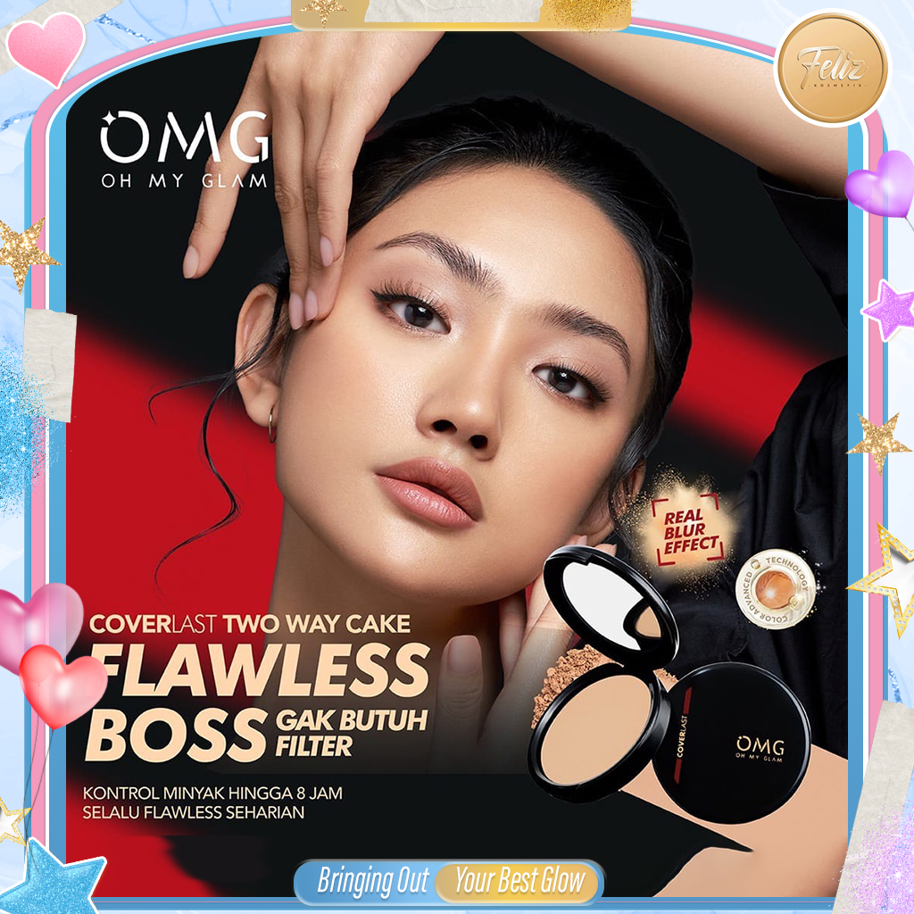 Jual * FELIZ * OMG Oh My Glam Coverlast Two Way Cake 12gr | Shopee Indonesia