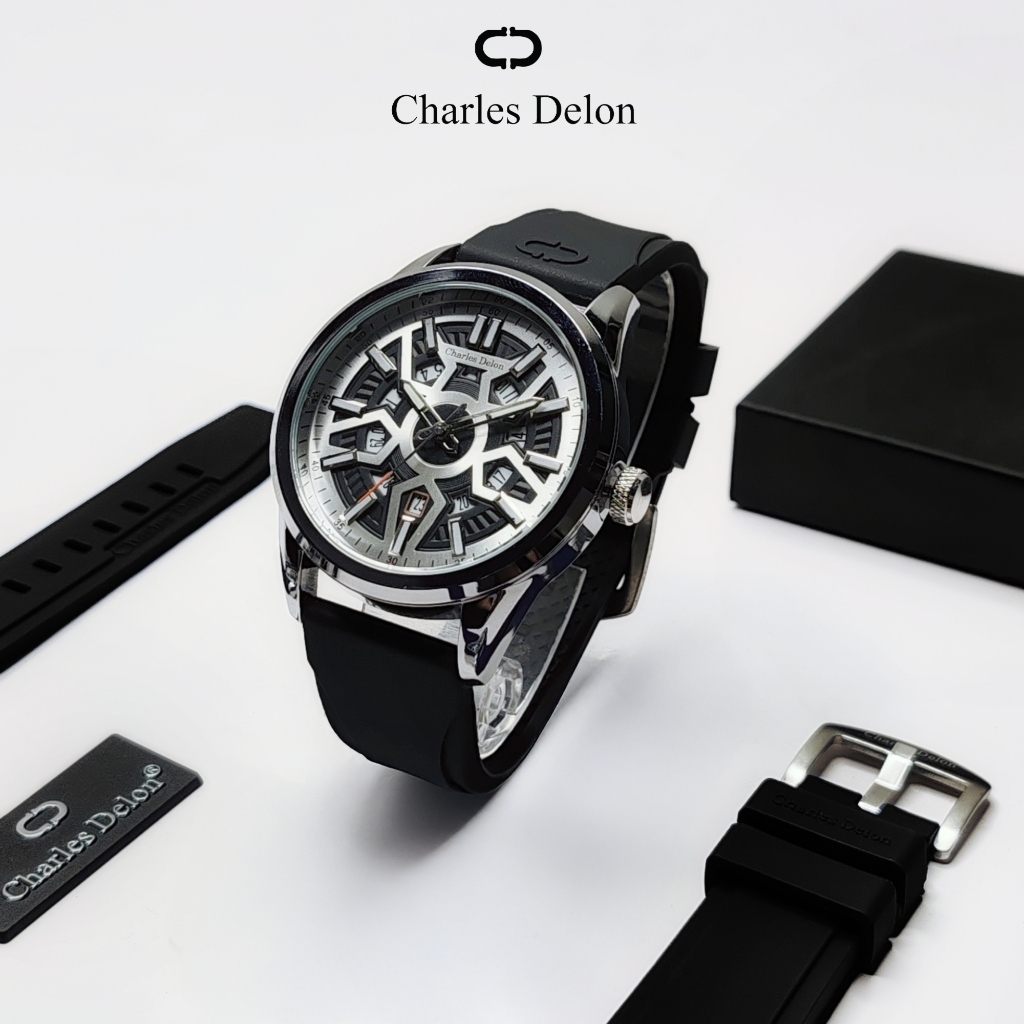 Jual Official CHARLES DELON Watch Free Box Original Jam Tangan Pria ...