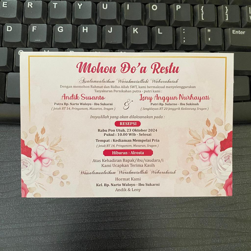 Jual Kertas Punjungan Undangan Pernikahan Undangan Nikah Undangan ...
